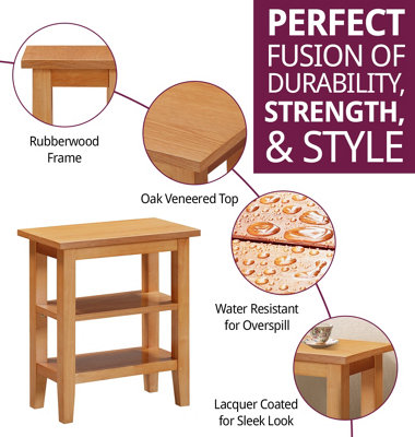 Hallowood Furniture Aston Side Table with 2 Shelves