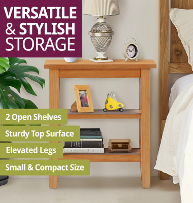 Hallowood Furniture Aston Side Table with 2 Shelves