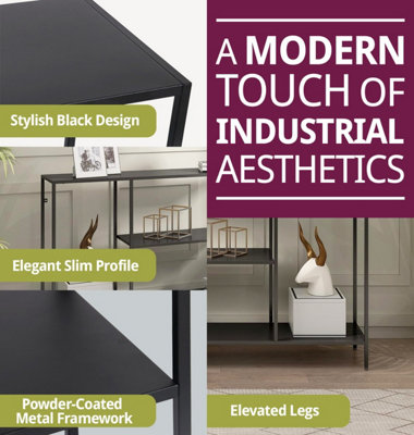 Hallowood Furniture Bewdley Large Console Table with 2 Shelves