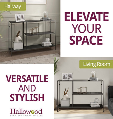 Hallowood Furniture Bewdley Large Console Table with 2 Shelves