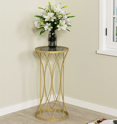 Hallowood Furniture Bourton Round Plant Side Table