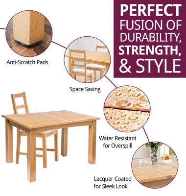 Hallowood Furniture Camberley Oak Butterfly Extending Dining Table with ...