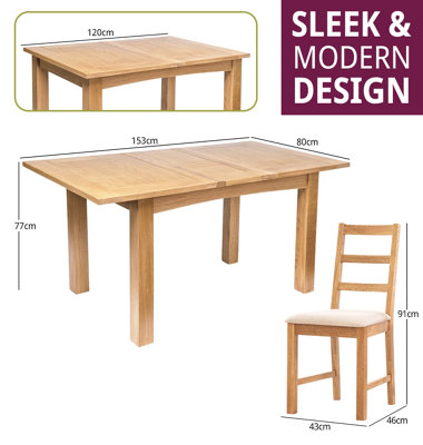 Hallowood Furniture Camberley Oak Butterfly Extending Dining Table with ...