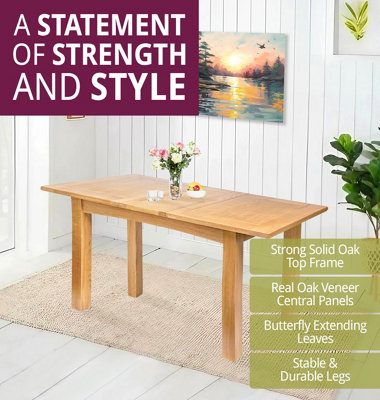 Hallowood Furniture Camberley Oak Butterfly Extending Dining Table with ...