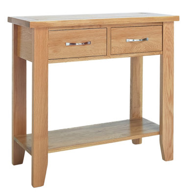 Hallowood Furniture Camberley Oak Small Console Table with 2 Drawers ...
