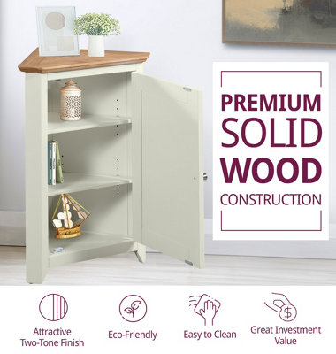 Hallowood Furniture Clifton Oak Painted Compact Corner Display Base Unit