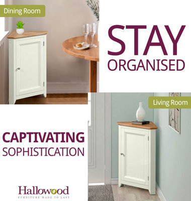 Hallowood Furniture Clifton Oak Painted Compact Corner Display Base Unit