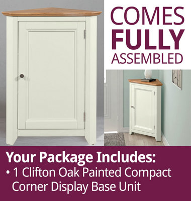 Hallowood Furniture Clifton Oak Painted Compact Corner Display Base Unit
