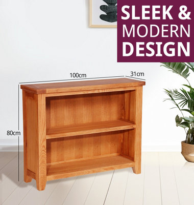 Hallowood Furniture Cotswold Small Wide Bookcase