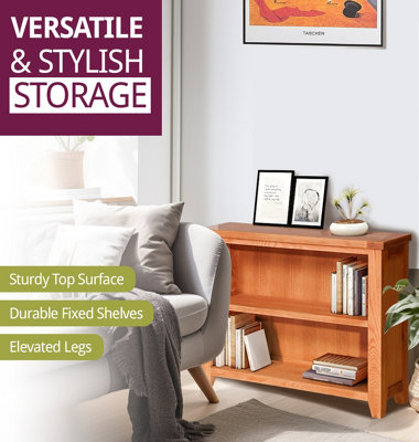 Hallowood Furniture Cotswold Small Wide Bookcase