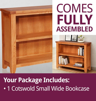 Hallowood Furniture Cotswold Small Wide Bookcase