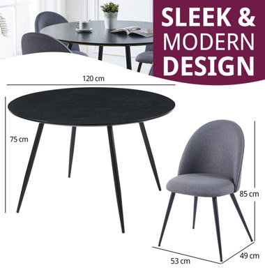 Hallowood Furniture Cullompton Large Round Black Dining Table 120cm ...