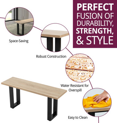 Hallowood Furniture Dudley Dining Bench - 100cm