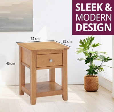 Hallowood Furniture Hereford Oak Small Lamp Table With Drawer