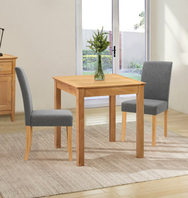 Hallowood Furniture Hereford Small Dining Table with 2 Straight Back ...