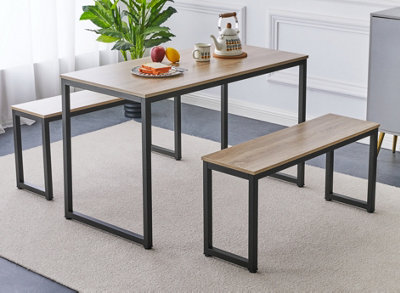 Hallowood Furniture Kempley Fixed Top Dining Table (120 x 60 cm) Set ...