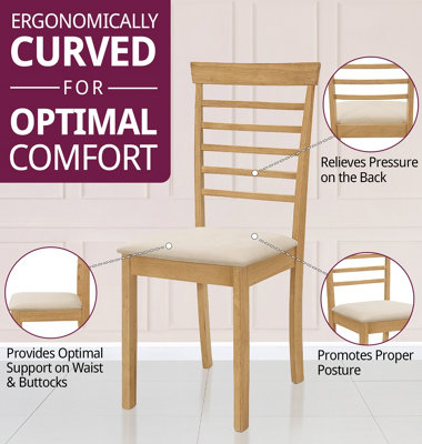 Hallowood Furniture Ledbury Wooden Chair with Fabric Seat Pad in Light ...