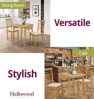 Hallowood Furniture Ledbury Wooden Chair with Fabric Seat Pad in Light ...