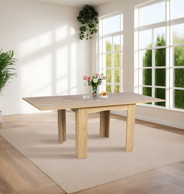 Hallowood Furniture Newquay Oak Effect Flip Top Extending Table | DIY ...