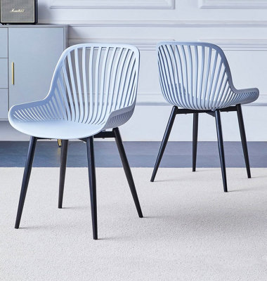 Hallowood Furniture Stoker Light Grey Plastic Chairs (CHA104-GRY) with ...