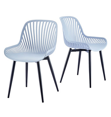 Hallowood Furniture Stoker Light Grey Plastic Chairs (CHA104-GRY) with ...