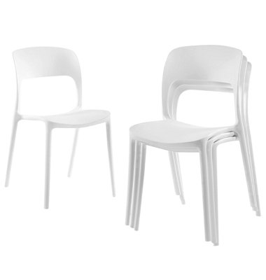 Buy Hallowood Furniture Stoker White Stackable Plastic Chairs (CHA201 ...