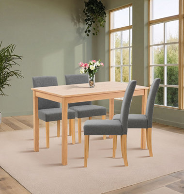 Hallowood Furniture Waverly Light Oak Dining Table (120x70cm) Set with ...