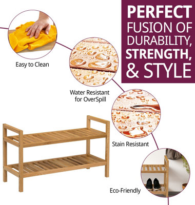 Hallowood Furniture Waverly Oak 2 Tier Stackable Shoe Rack