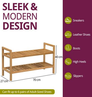 Hallowood Furniture Waverly Oak 2 Tier Stackable Shoe Rack