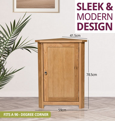 Hallowood Furniture Waverly Oak Compact Corner Display Unit