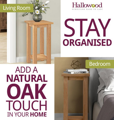 Hallowood Furniture Waverly Oak Tall Side Table