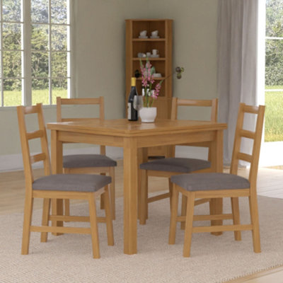Hallowood Furniture Waverly Small Extending Table with 4 Ladder Back ...