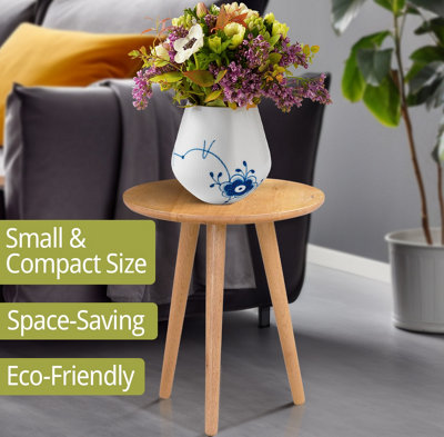 Hallowood Furniture Waverly Small Round Side Table with 3 Legs (Pair)