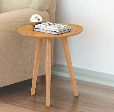 Hallowood Furniture Waverly Small Round Side Table with 3 Legs