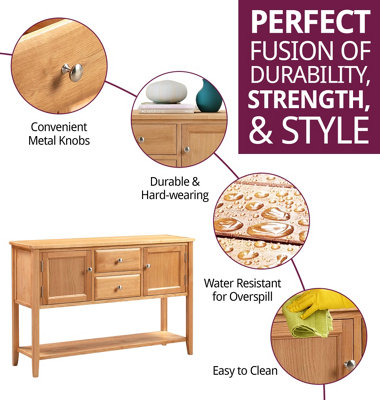 Hallowood Furniture Windsor Oak Large Console Table