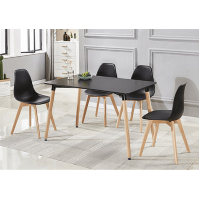 Halo 4 or 6 seating Dining Table Single, Black