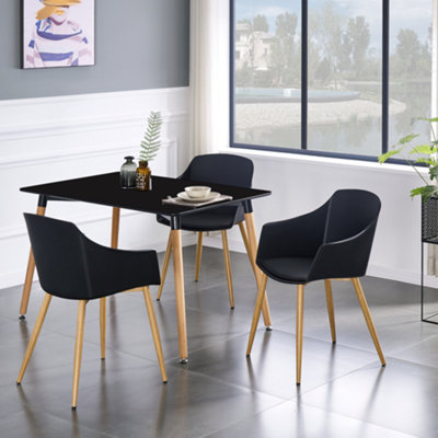 Halo 4 or 6 seating Dining Table Single, Black