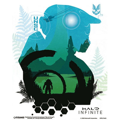 Halo Infinite 3D Print Blue/Green/Black (25cm x 20cm) | DIY at B&Q