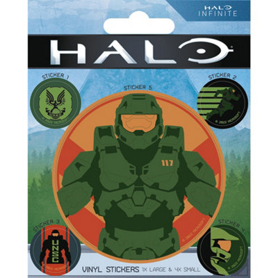 Halo Master Chief Stickers (Pack of 5) Green/Black (One Size)