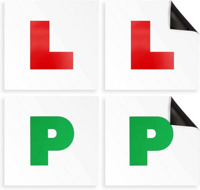 Haltons Magnetic L and P Plates for Car, Pack of 4, PVC Thick Road ...