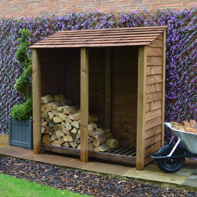 Hambleton 6ft Log Store - L80 x W180 x H181 cm - Rustic Brown