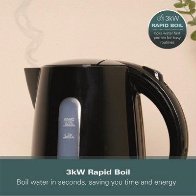 Hamilton Beach, Electric Kettle, Essentials Rapid Boil, 1.7L, Black