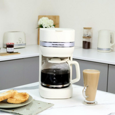 Hamilton Beach Ella 1.5L Matte Cream Filter Coffee Machine | DIY at B&Q