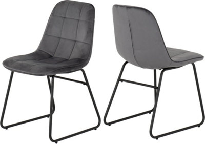 Hamilton Dining Set with Lukas Chairs Medium Oak Effect Grey Velvet Chairs