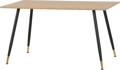 Hamilton Dining Table Medium Oak Effect Black Legs