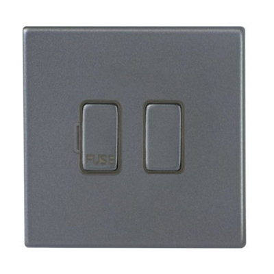 Hamilton G2 13A 1 Gang Switched Fused Spur - Anthracite Grey with Grey ...