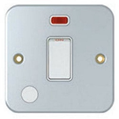 Hamilton MCDPNCWH-W 1 Gang Metal Clad DP Switch Neon