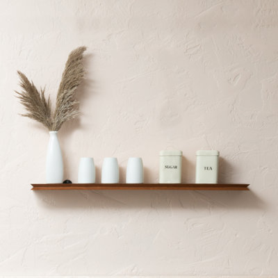 Hamish Wall Shelf Solid Wood Walnut Floating Shelf Living Bedroom ...