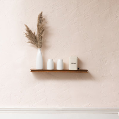 Hamish Wall Shelf Solid Wood Walnut Floating Shelf Living Bedroom ...