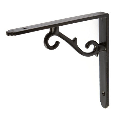 Hammer and Tongs Black 155mm Scroll Iron Shelf Bracket - Cast Iron ...